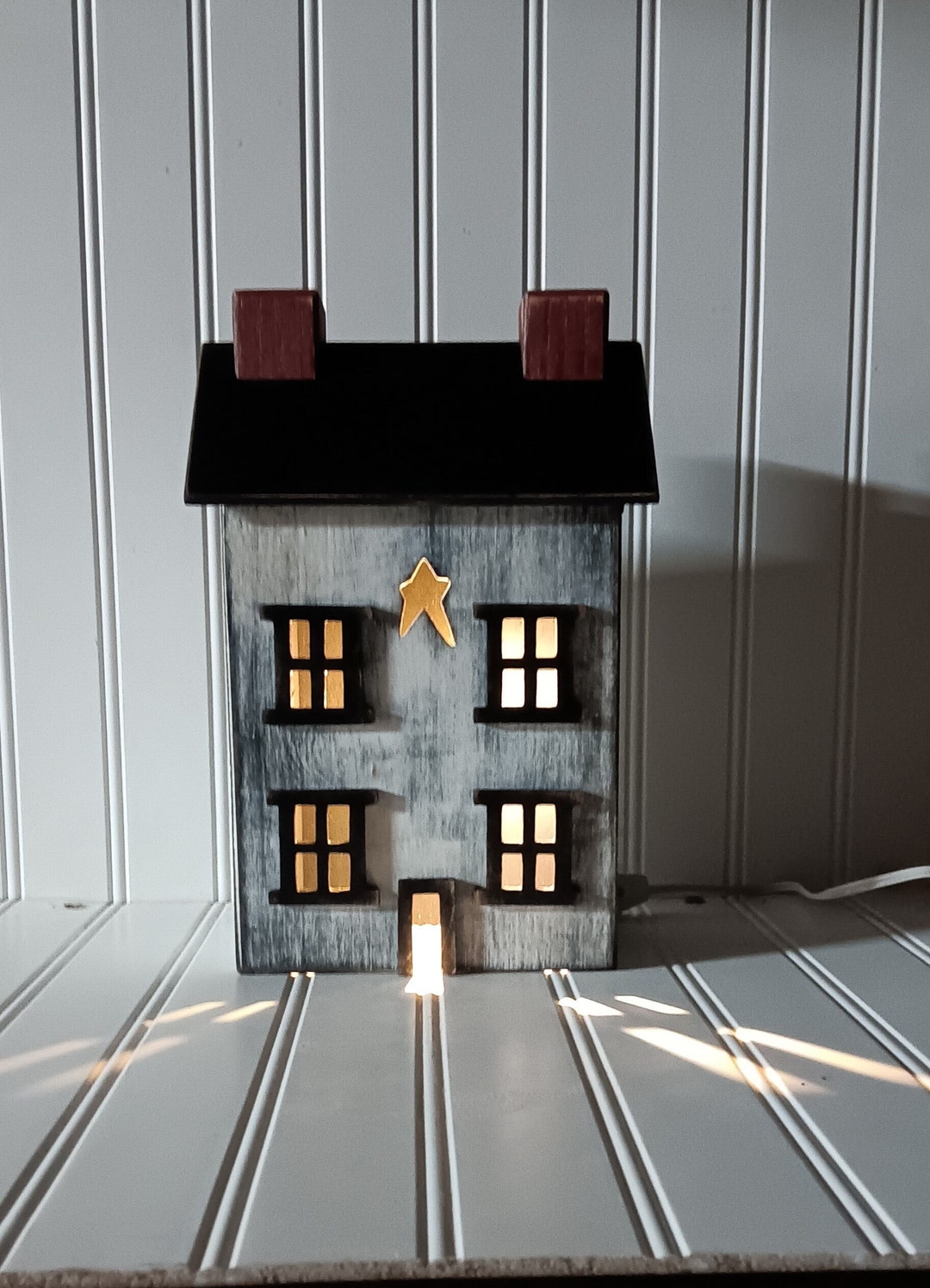Primitive Wooden House, Light up House, Lamp, Night Light, FREE ...