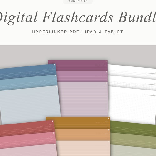 125 Digital Flashcards Hyperlinked PDF Lined Grid Dotted - Etsy