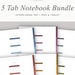 5 Tab Digital Notebook Bundle Hyperlinked PDF Lined Grid - Etsy