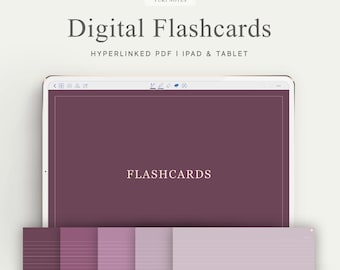 125 Digital Flashcards, Hyperlinked PDF, Lined, Grid, Dotted, Blank ...