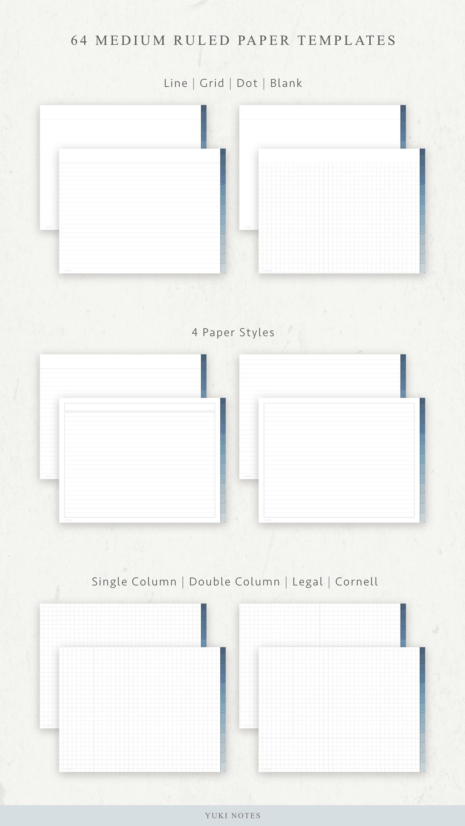 12 Tab Landscape Digital Notebook Hyperlinked PDF Lined - Etsy Sweden