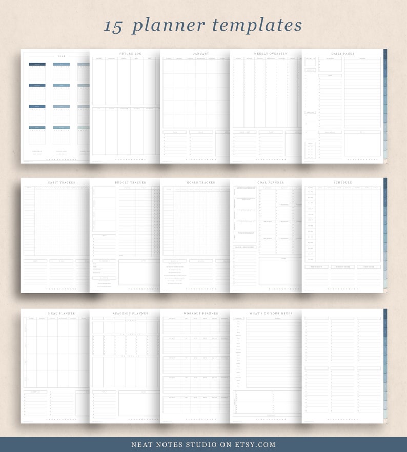 Undated Digital Planner | Goodnotes Template | Hyperlink Tabs | Digital ...