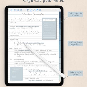 12 Tab Digital Notebook, Hyperlinked PDF, Lined, Grid, Dotted, Blank ...