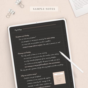 12 Tab Dark Digital Notebook Wide Ruled Goodnotes Template | Etsy