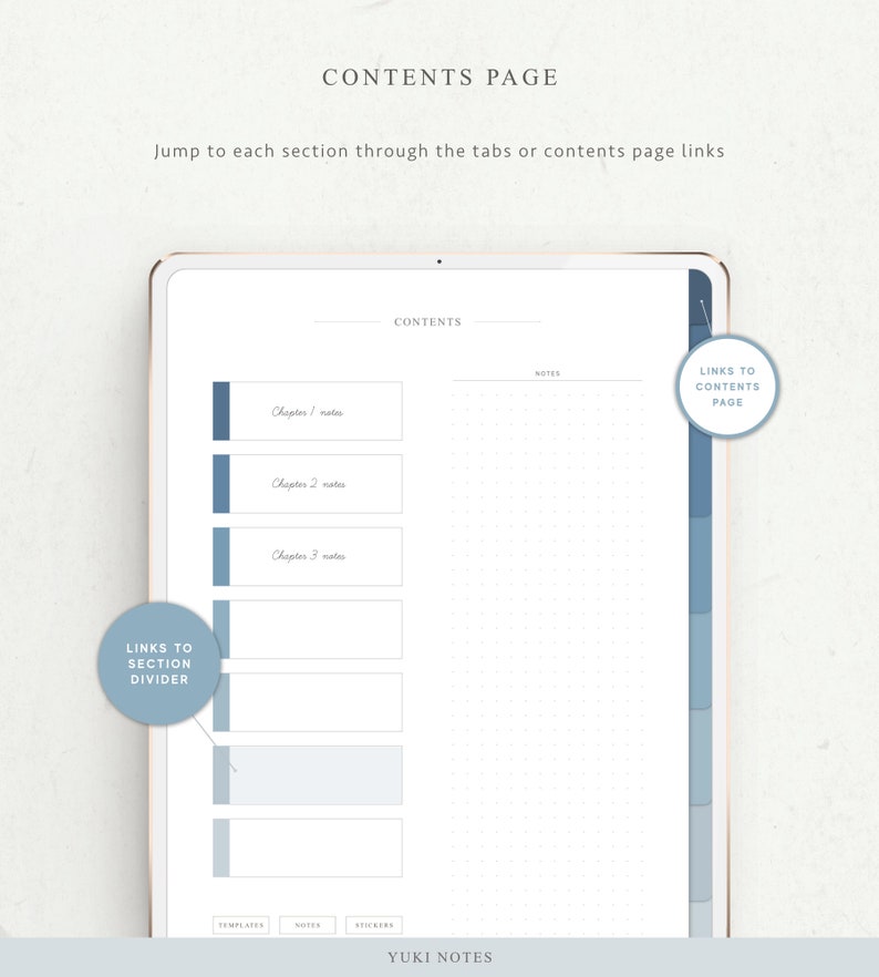 7 Tab Digital Notebook, Hyperlinked PDF, Lined, Grid, Dotted, Blank ...