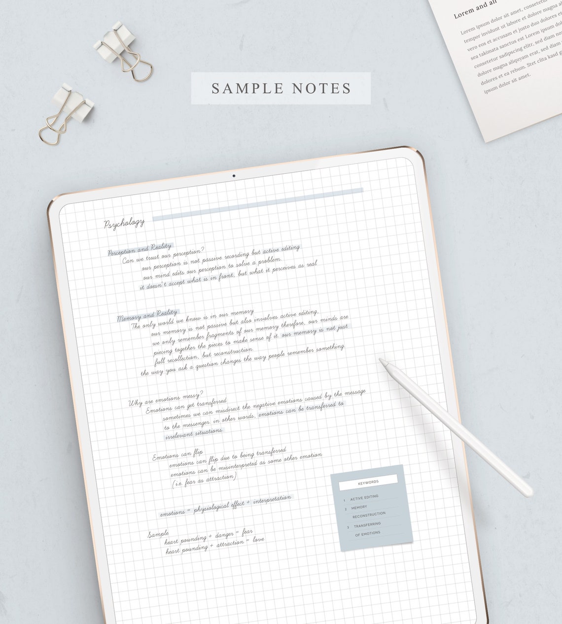 Narrow Ruled Notepad Digital Notebook Goodnotes Template | Etsy