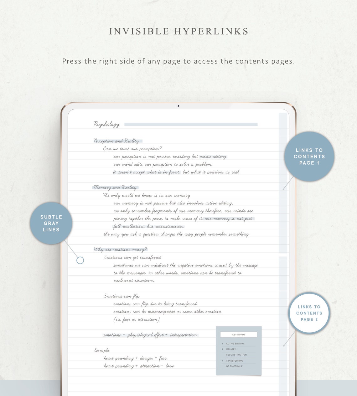 Medium Ruled Notepad, Digital Notebook, Planner, Hyperlinked PDF, Lined ...