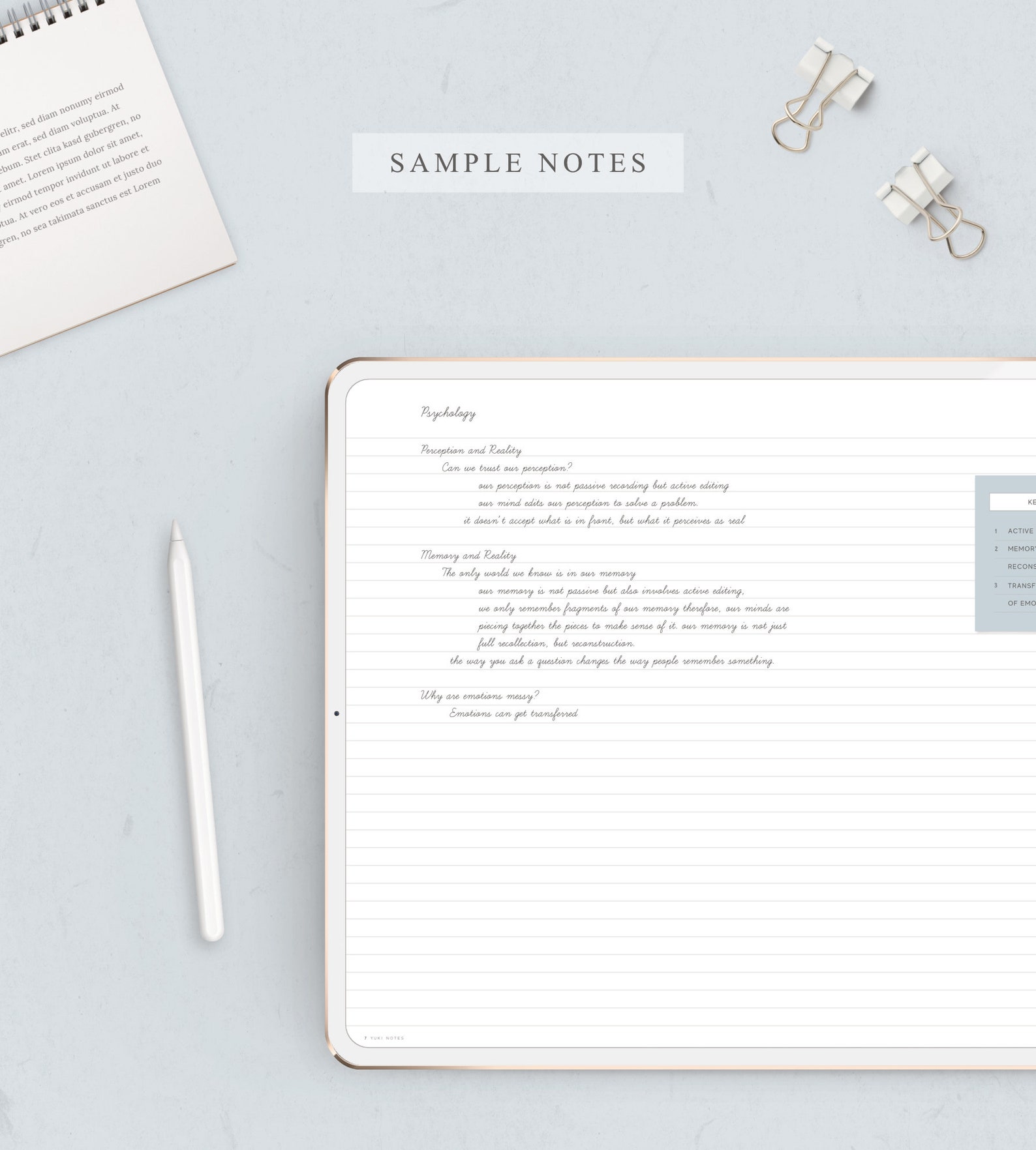 Narrow Ruled Notepad Digital Notebook Goodnotes Template | Etsy