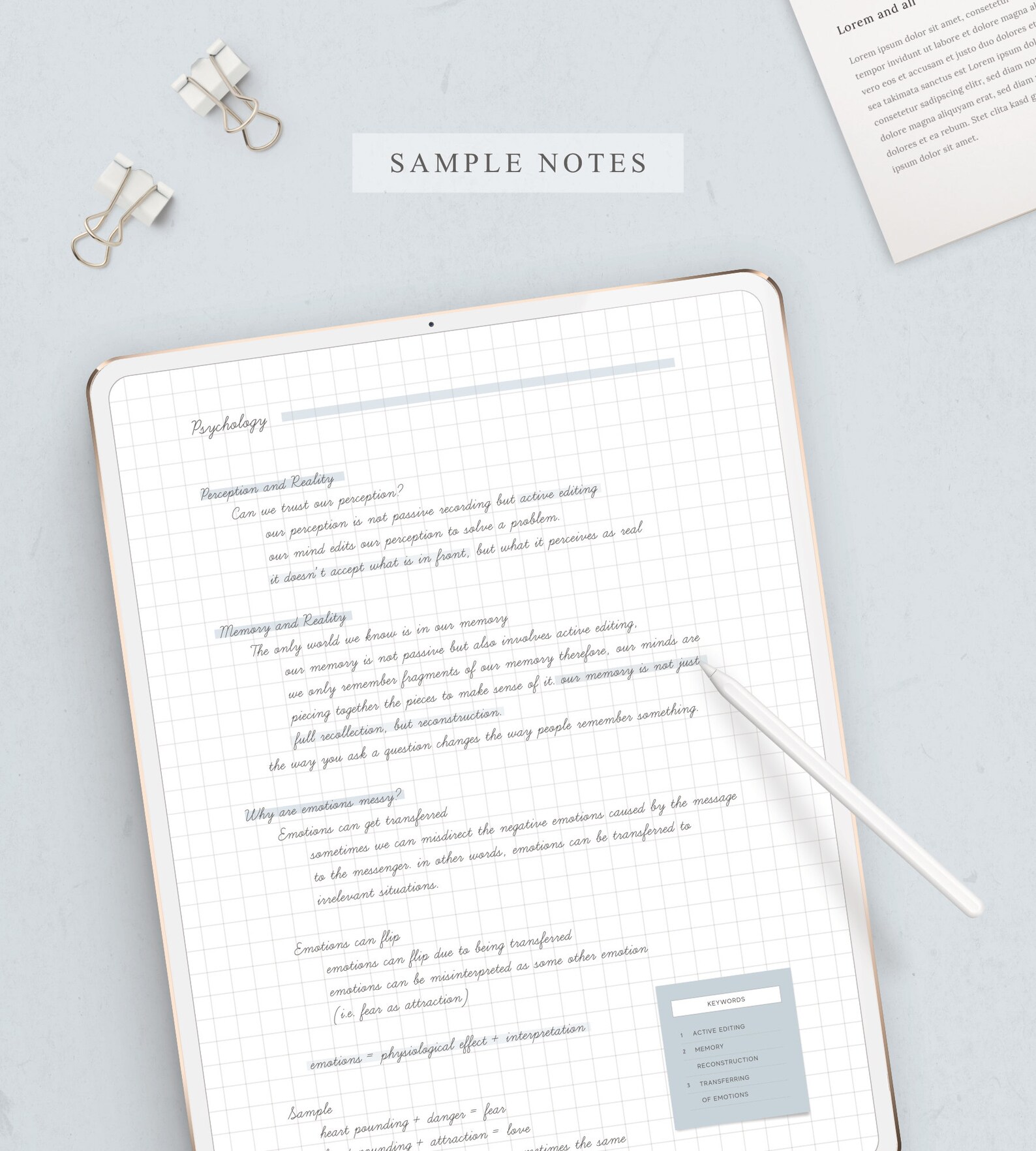 Medium Ruled Notepad, Digital Notebook, Planner, Hyperlinked PDF, Lined ...