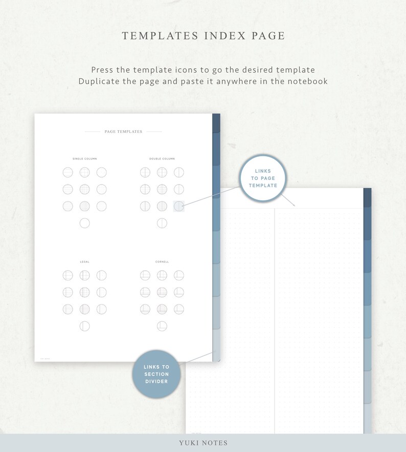 7 Tab Digital Notebook, Hyperlinked PDF, Lined, Grid, Dotted, Blank ...