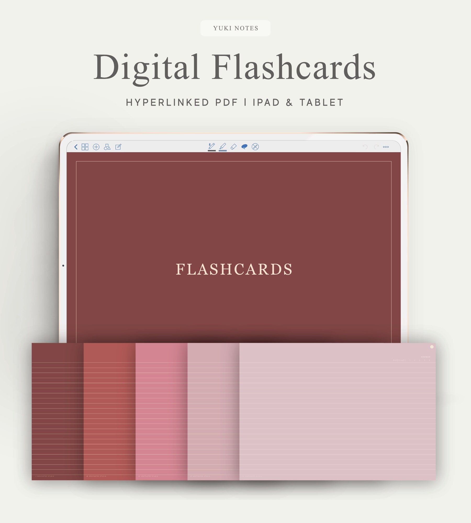 125 Digital Flashcards, Hyperlinked PDF, Lined, Grid, Dotted, Blank ...