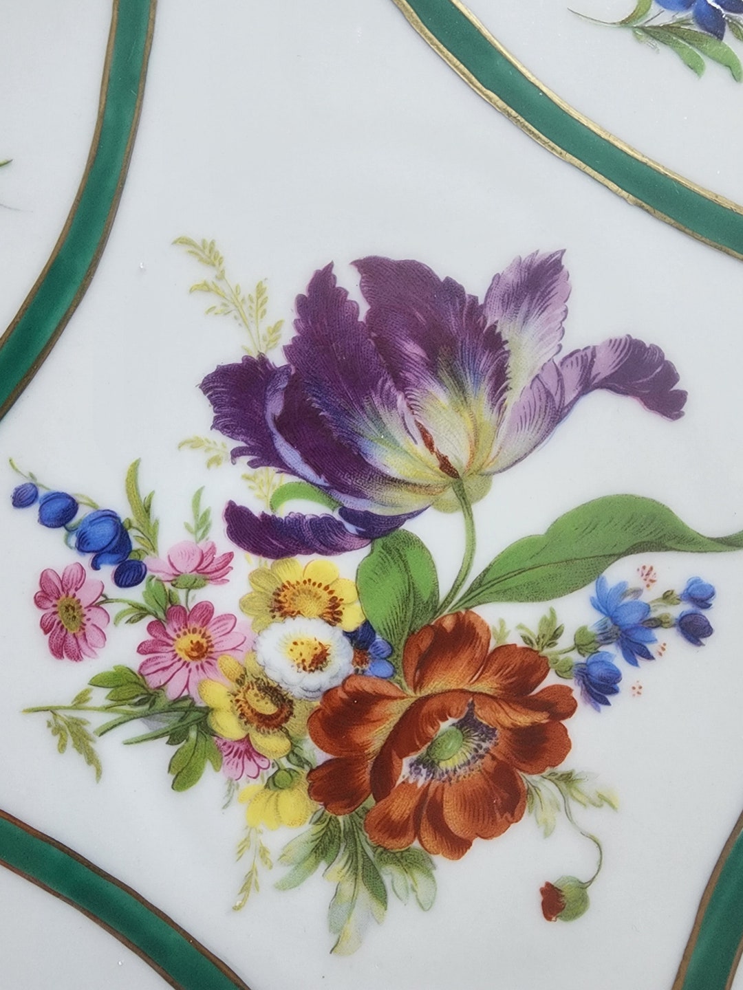 Elios Hand Painted Floral Porcelain Tray- Hand-painted Tray ...