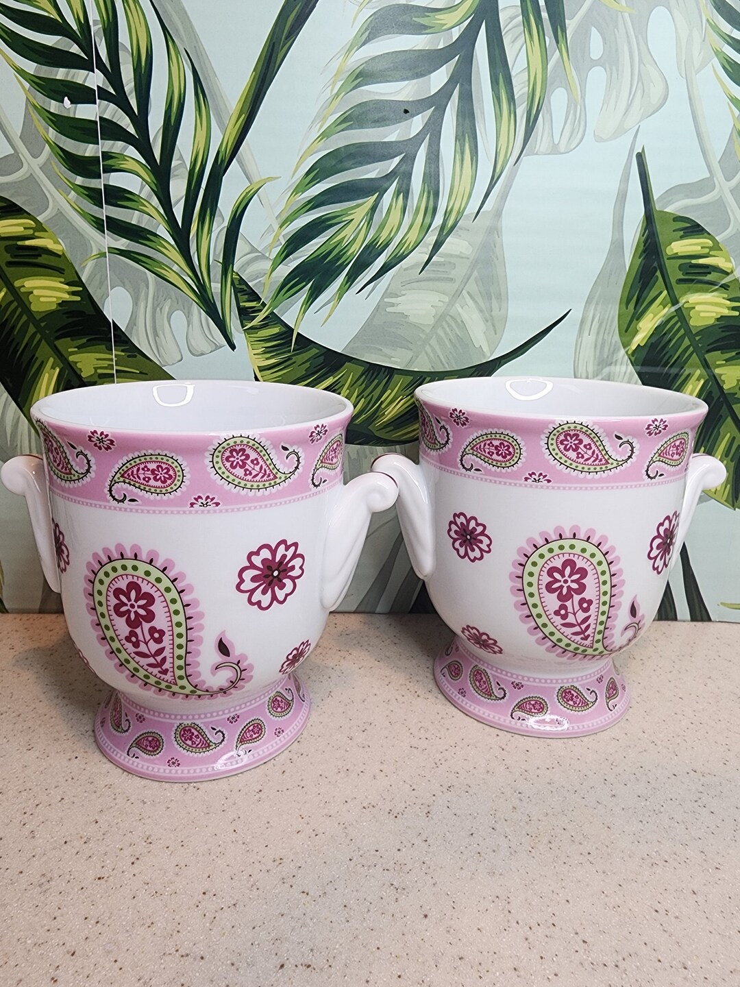 Vera Bradley Bermuda Pink Paisley Coffee Cup My Home Tea Vase -vintage ...