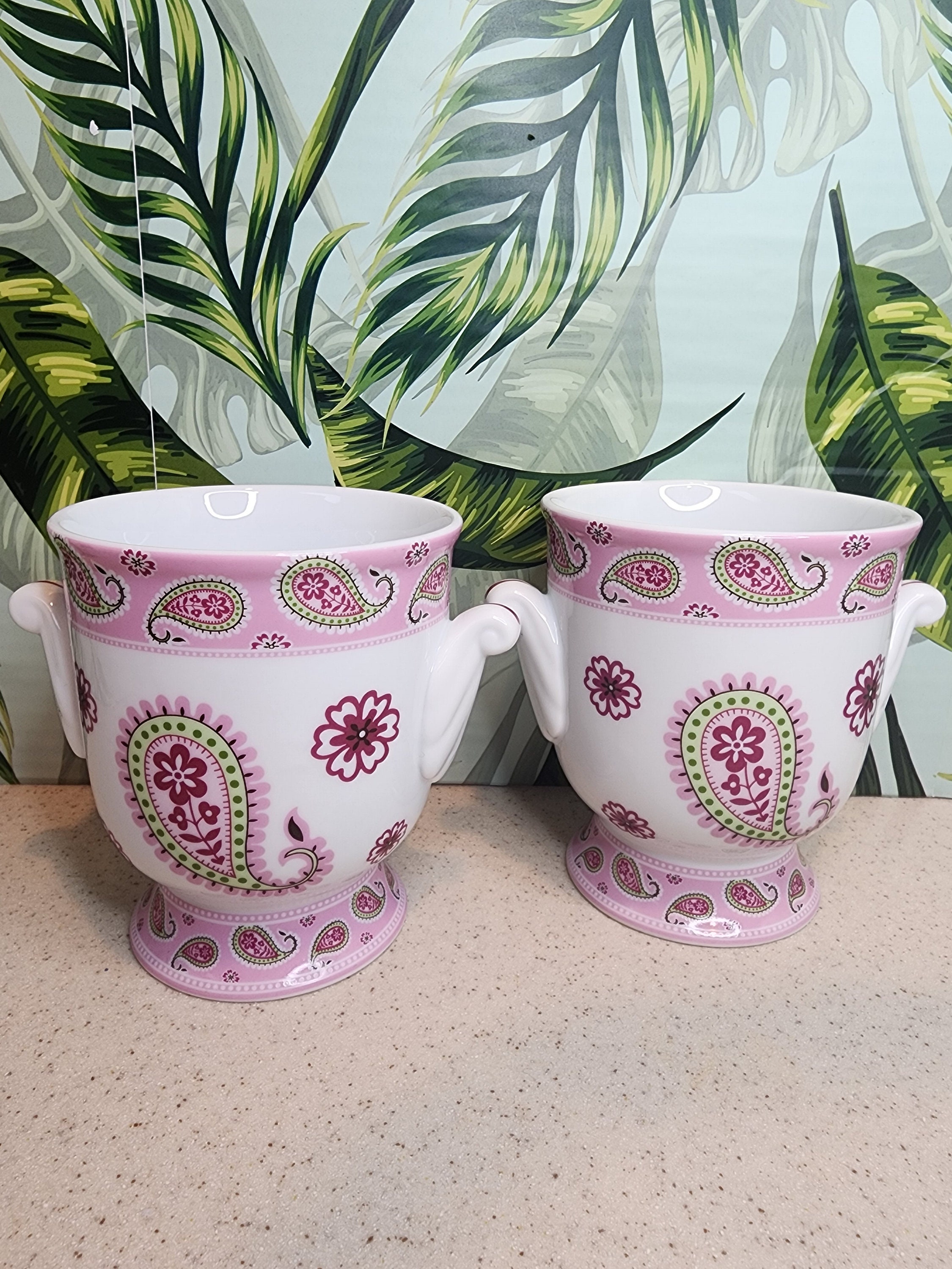 Vera Bradley Bermuda Pink Paisley Coffee Cup My Home Tea Vase -vintage ...
