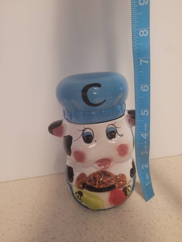 Vintage Cow Cooking Cookie Jar - Etsy