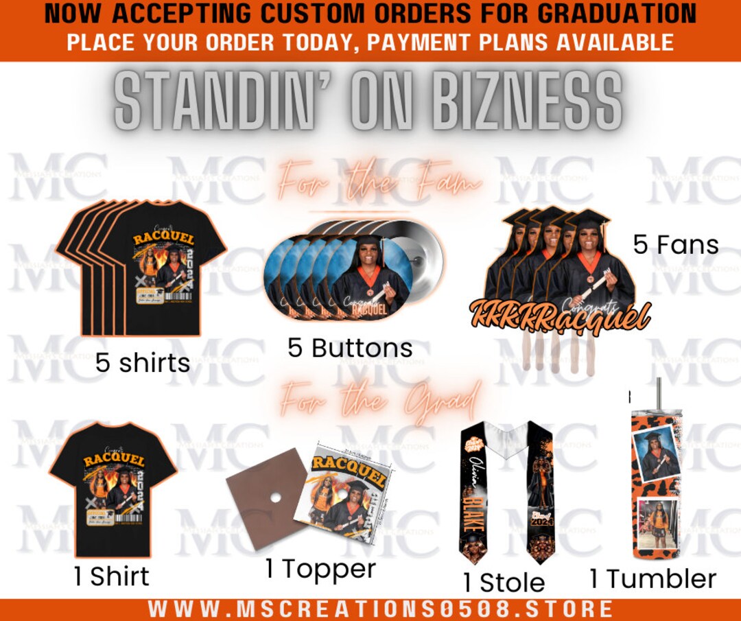 Graduation Szn Bundles Grad Stole, Custom T-shirt, Yard Sign, & Grad ...