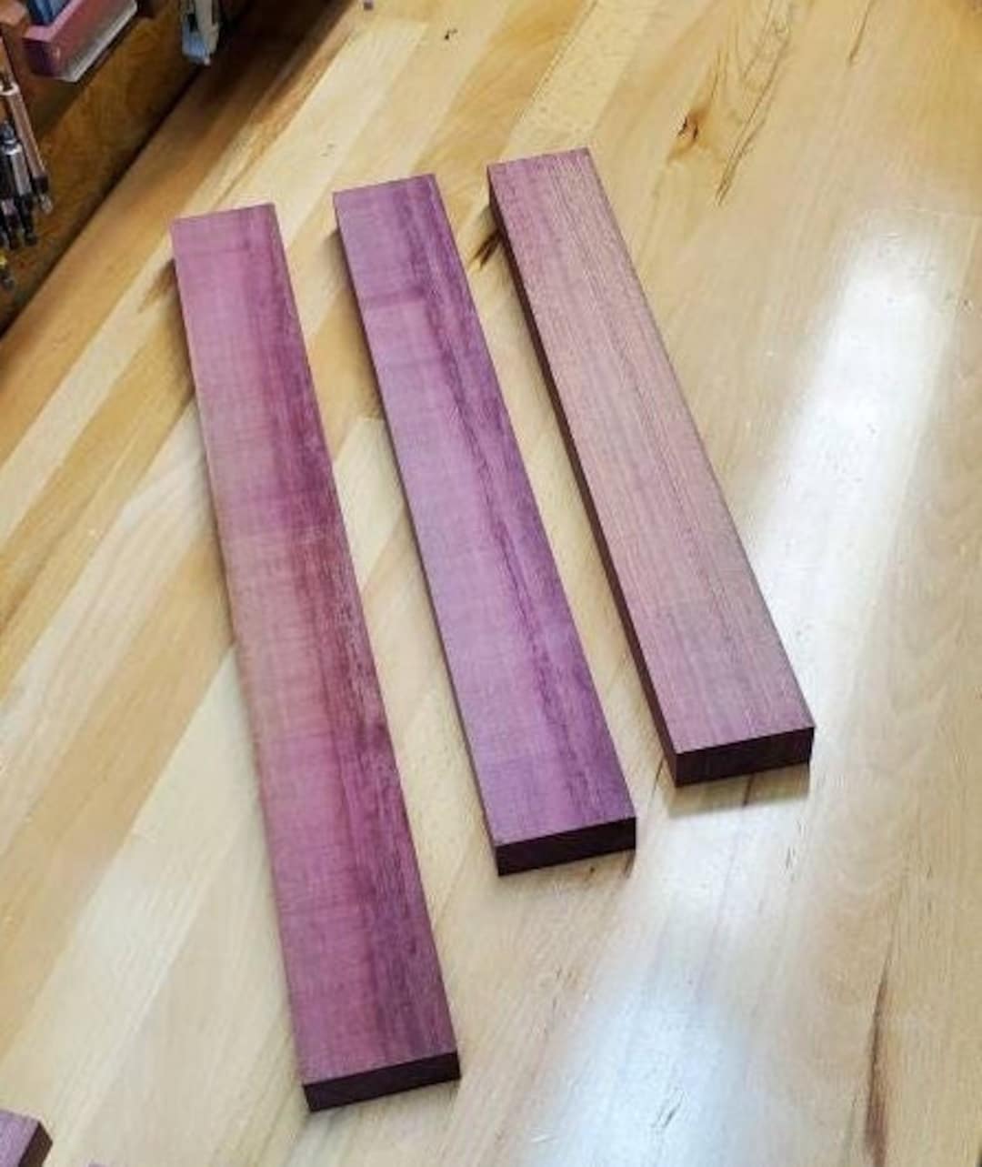 3 PCS. Purpleheart Project Wood Assortment | 2-1/2"x18" 2-1/2"x19" 2-1/ ...