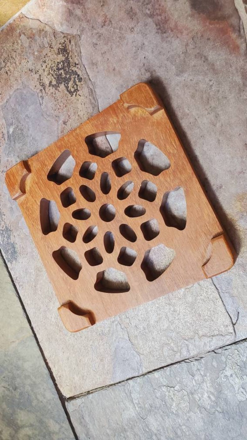 USA Made / Custom Made Mandala Carved Wood Trivet With Feet / | Etsy