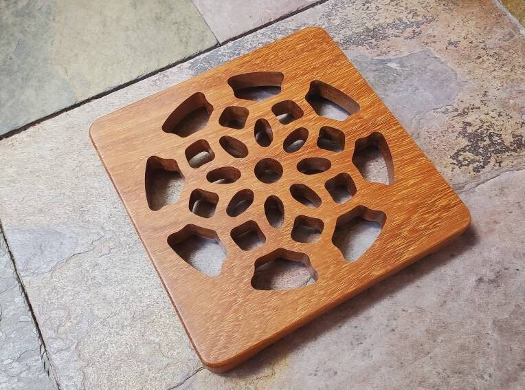 USA Made / Custom Made Mandala Carved Wood Trivet With Feet / | Etsy