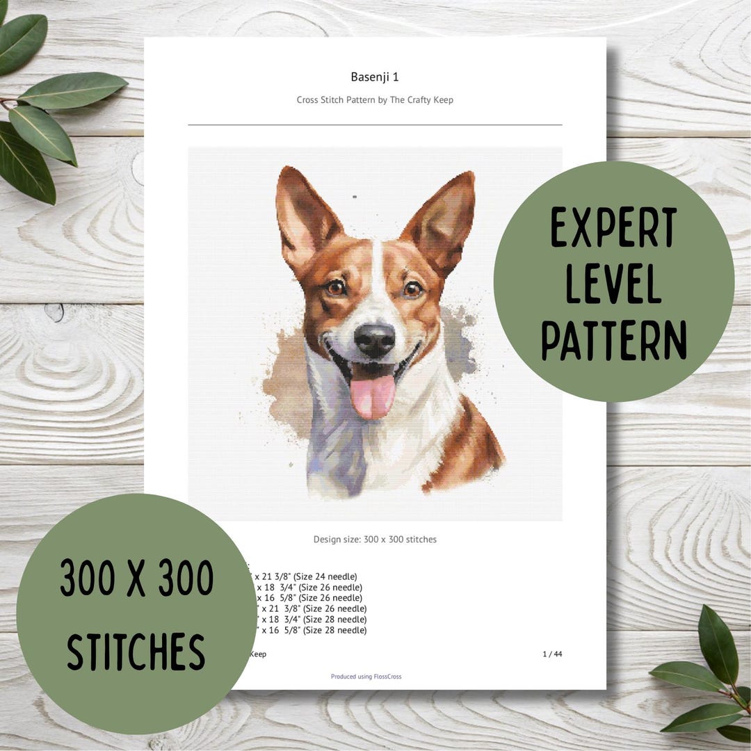 Basenji Cross Stitch Pattern | XL Pattern | Instant PDF Download - Etsy