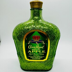 Glittered Crown Royal Apple 750 Ml Glass Bottle - Etsy