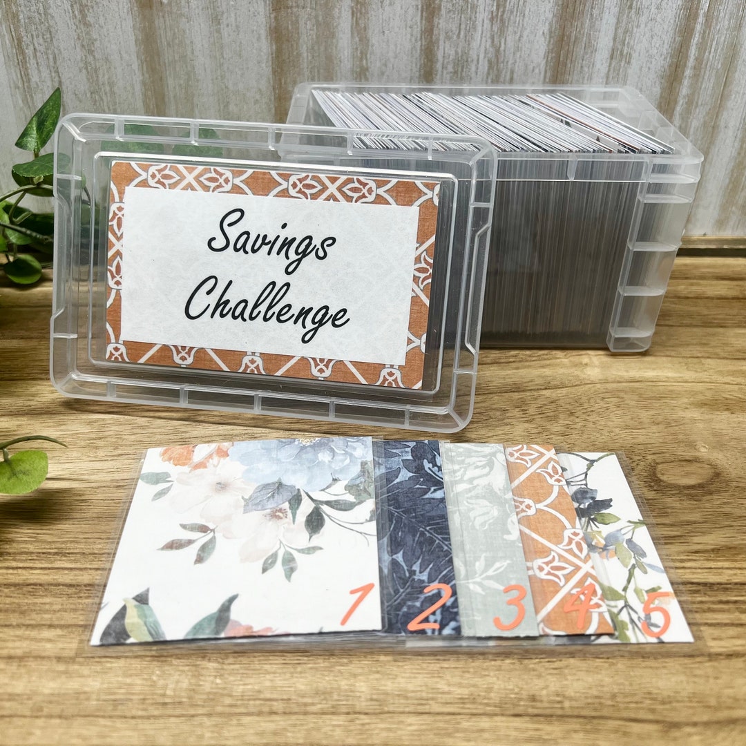 100 Envelope Savings Challenge Box in "textile Floral", Money Saving ...