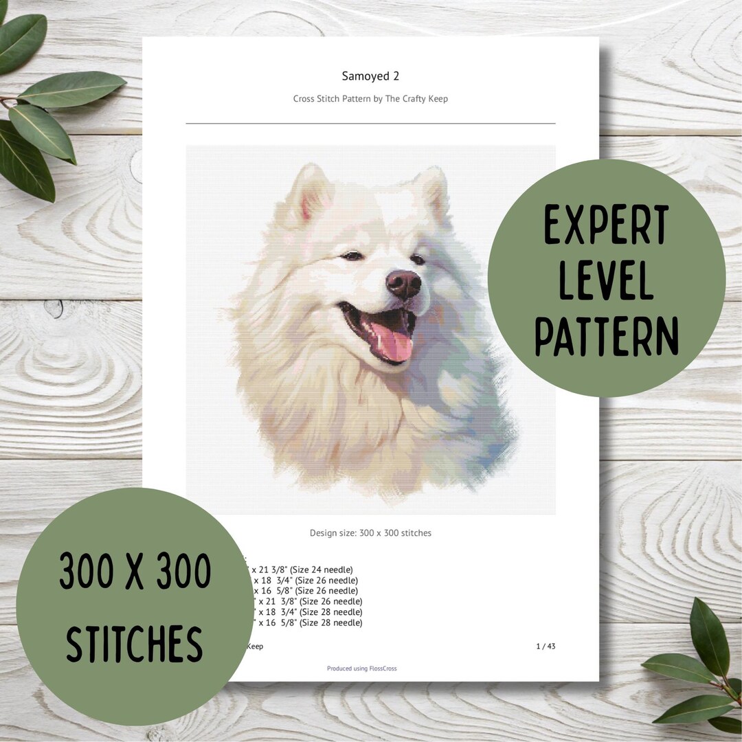Samoyed Cross Stitch Pattern | XL Pattern | Instant PDF Download - Etsy