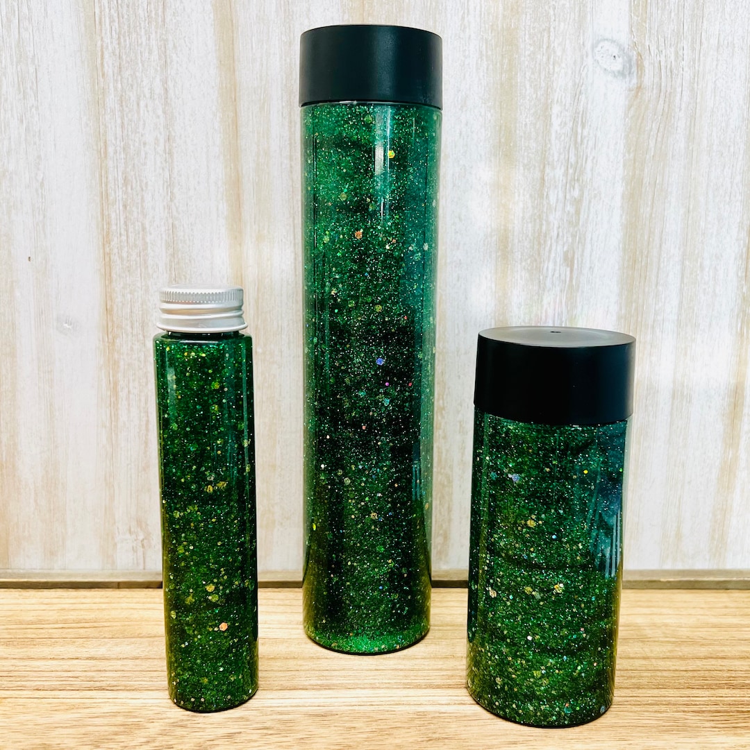 Green Glitter Sensory Bottle, Self Regulation Tool for Kids and Adults ...