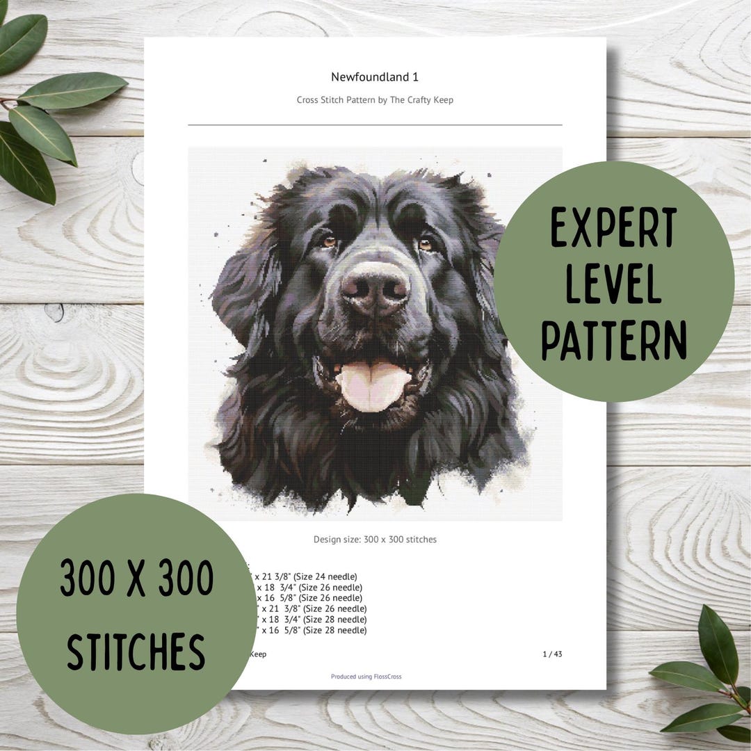 Newfoundland Cross Stitch Pattern | XL Pattern | Instant PDF Download ...