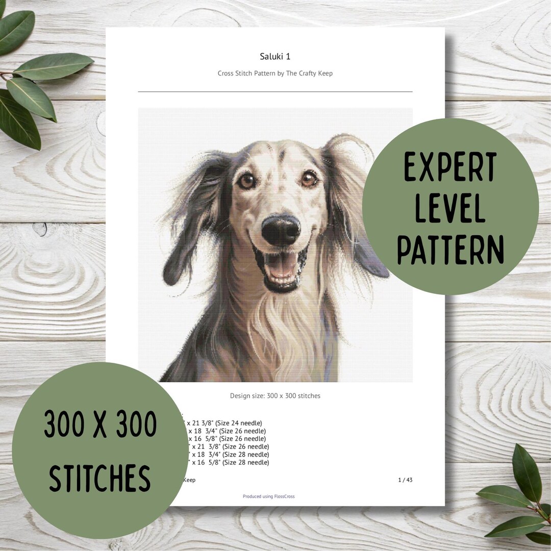 Saluki Cross Stitch Pattern | XL Pattern | Instant PDF Download - Etsy