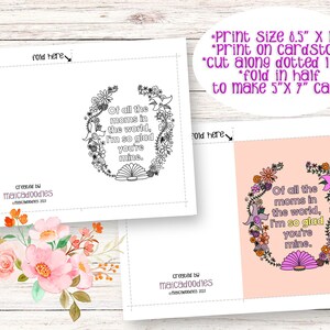 Printable Mother's Day Card, Instant Download, Happy Mother's Day Card ...