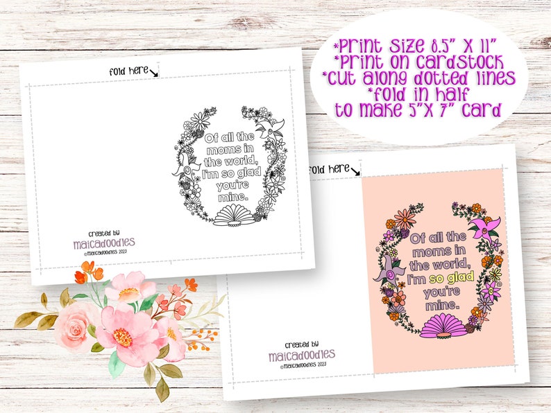 Printable Mother's Day Card, Instant Download, Happy Mother's Day Card ...