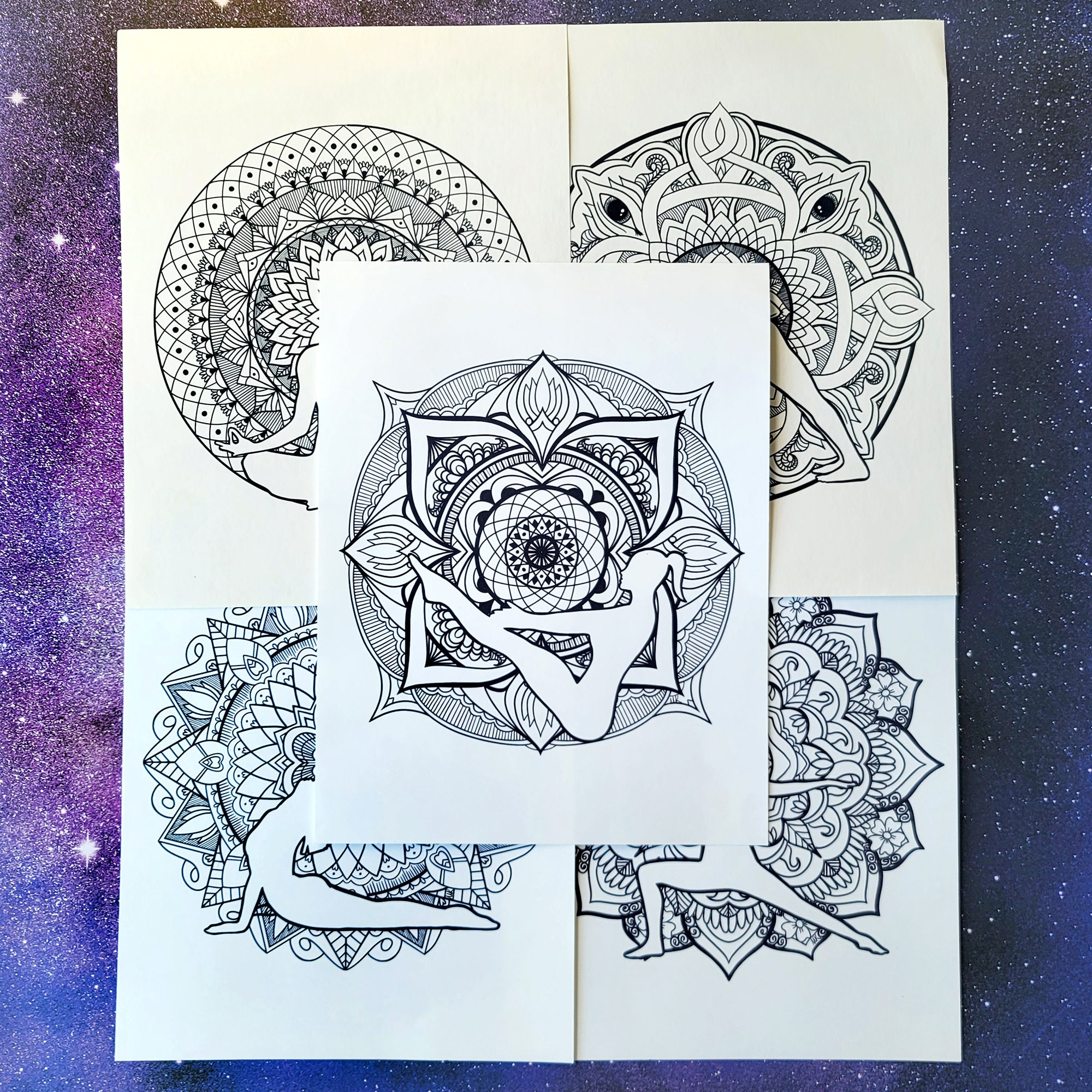 Seven Chakra Yoga Coloring Page Set, Instant Download, Yoga Poses ...