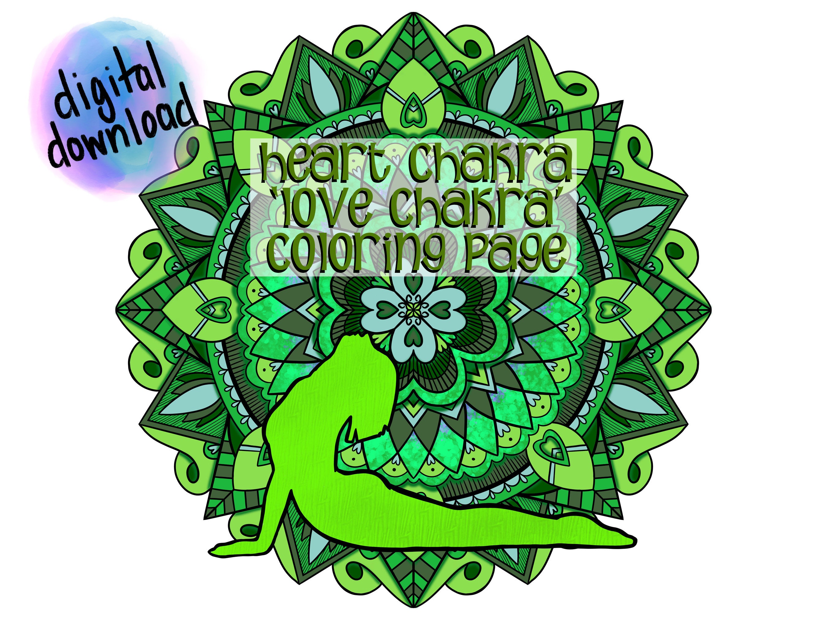 Heart Chakra 'love Chakra' Coloring Page, Instant Download, Print at ...