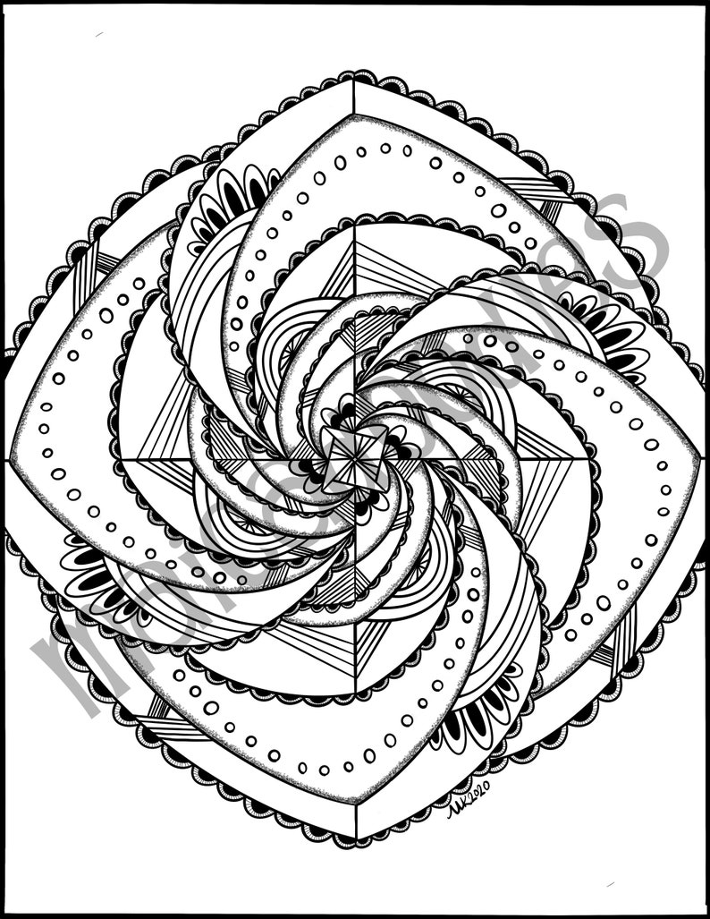 Coloring Page 'pinwheel,' Instant Download, Print at Home, Pinwheel ...