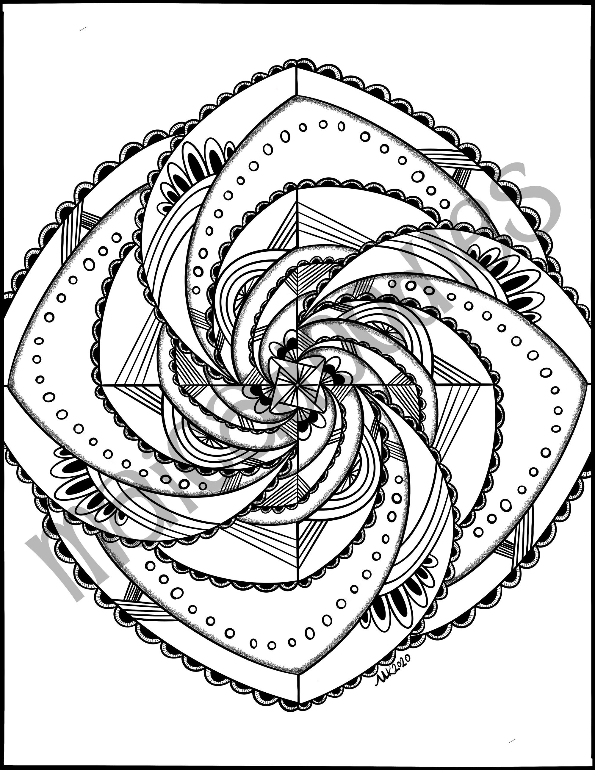 Pinwheel Geometrycoloringpages Sketch Coloring Page