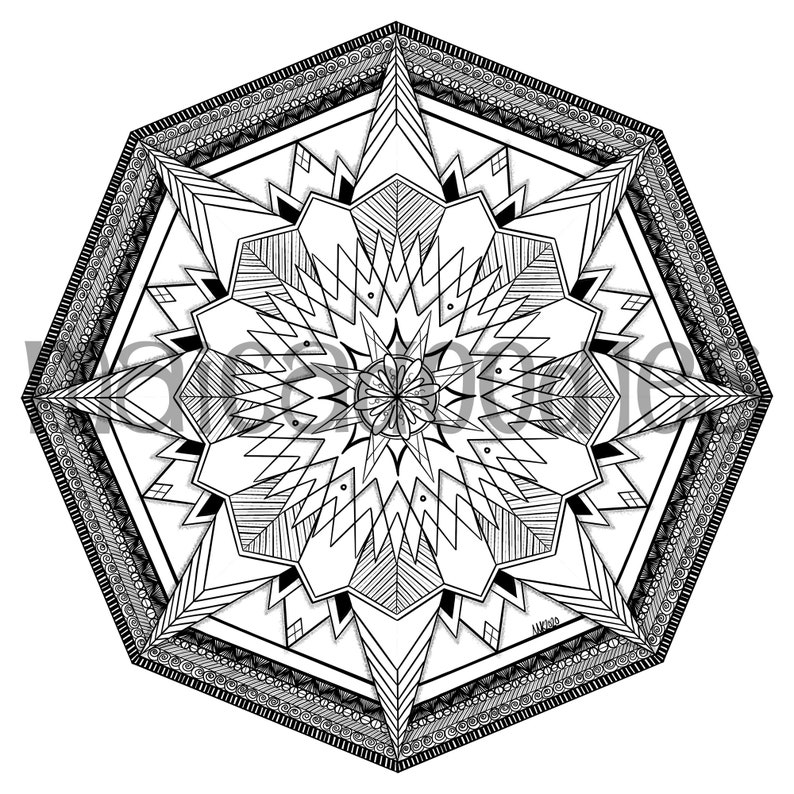 Coloring Page 'compass,' Instant Download, Print at Home, Anxiety ...