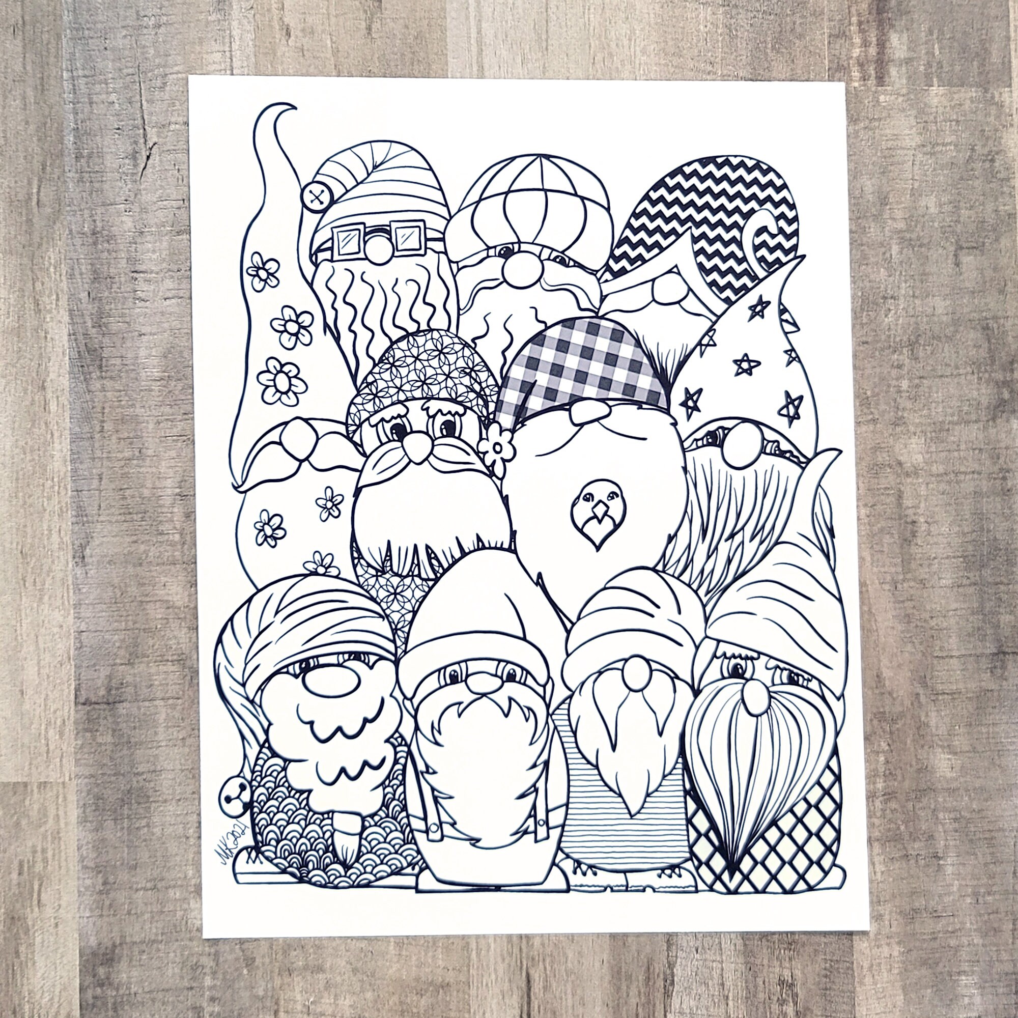 Coloring Page 'gnomes' | Instant Download | Print at Home | Color and ...