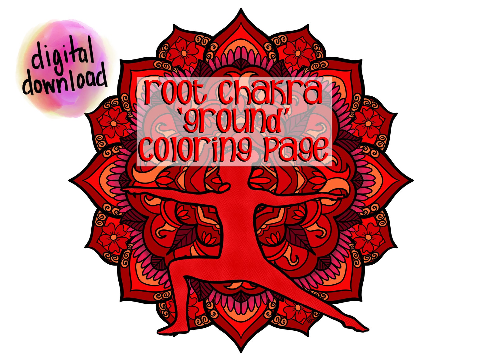 Root Chakra 'ground' Coloring Page, Instant Download, Print at Home ...