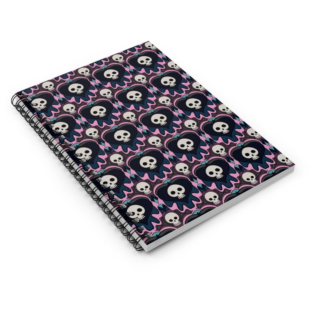 Skull Spiral Notebook, Skull Journal, Blank Spiral Notebook, Ruled Line ...