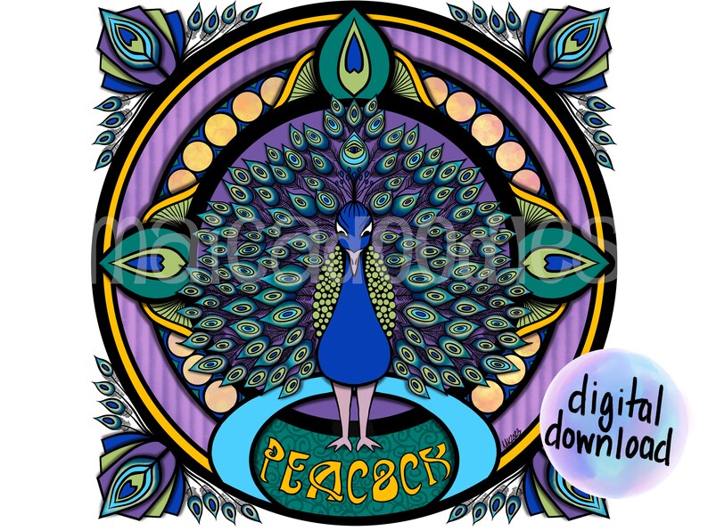 Peacock Spirit Animal Coloring Page, Instant Download, Print at Home ...