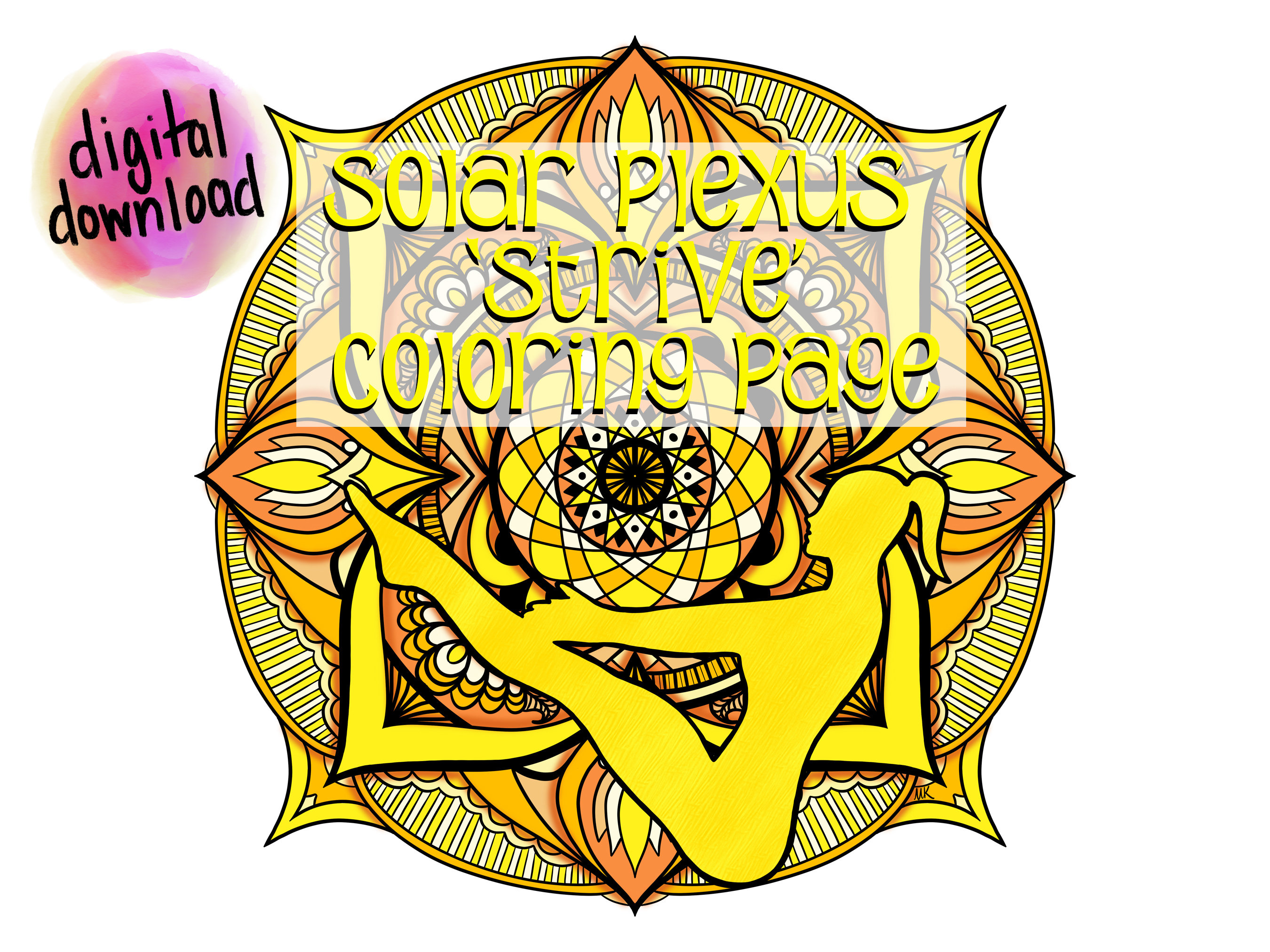Solar Plexus Chakra 'strive' Coloring Page | Instant Download | Print ...