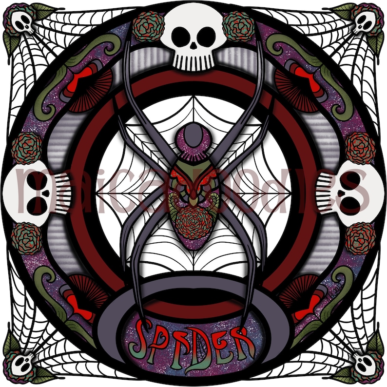 Spider Coloring Page, Digital Download, Intricate Spider Design, PDF ...