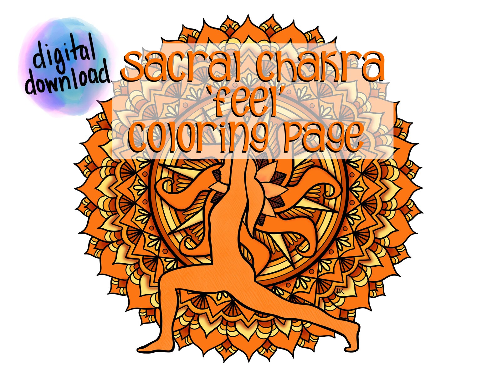 Sacral Chakra 'feel' Coloring Page, Instant Download, Print at Home ...