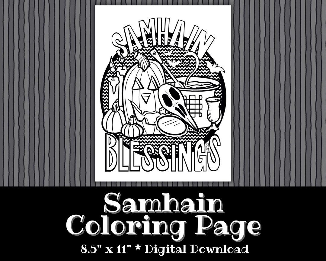 Samhain Coloring Page, Instant Download, Print at Home, Samhain ...