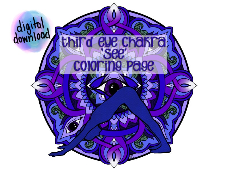 Third Eye Chakra 'see' Coloring Page, Instant Download, Print at Home ...