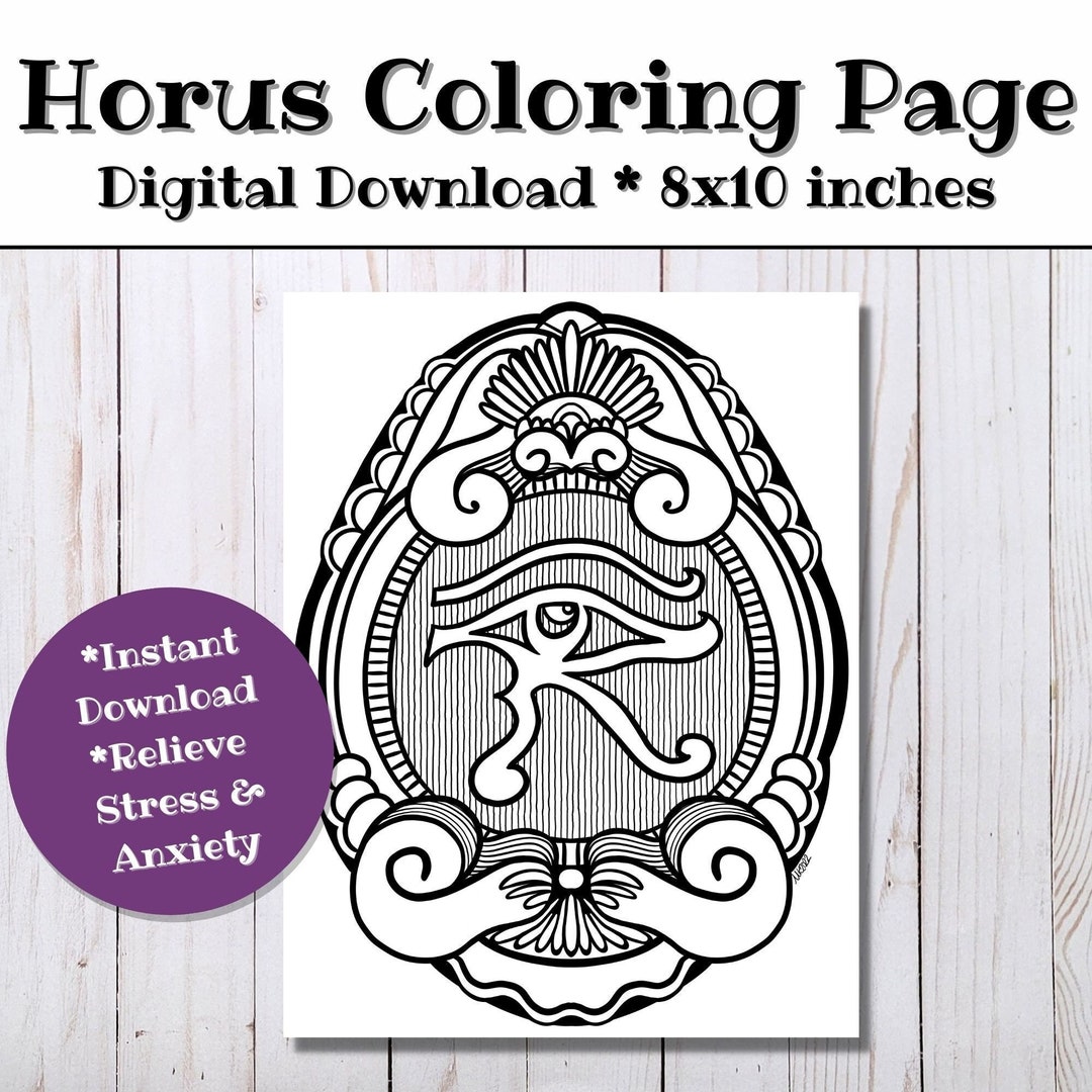Coloring Page 'horus,' Instant Download, Print at Home, Horus Symbol ...