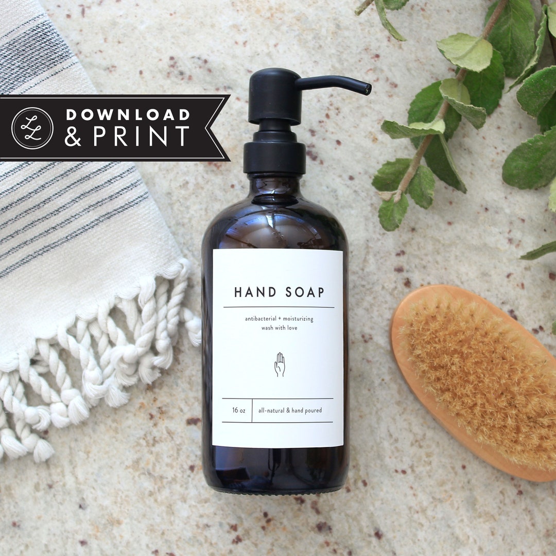 Minimalist Printable Dispenser Labels, Minimal Design Soap Dispenser ...