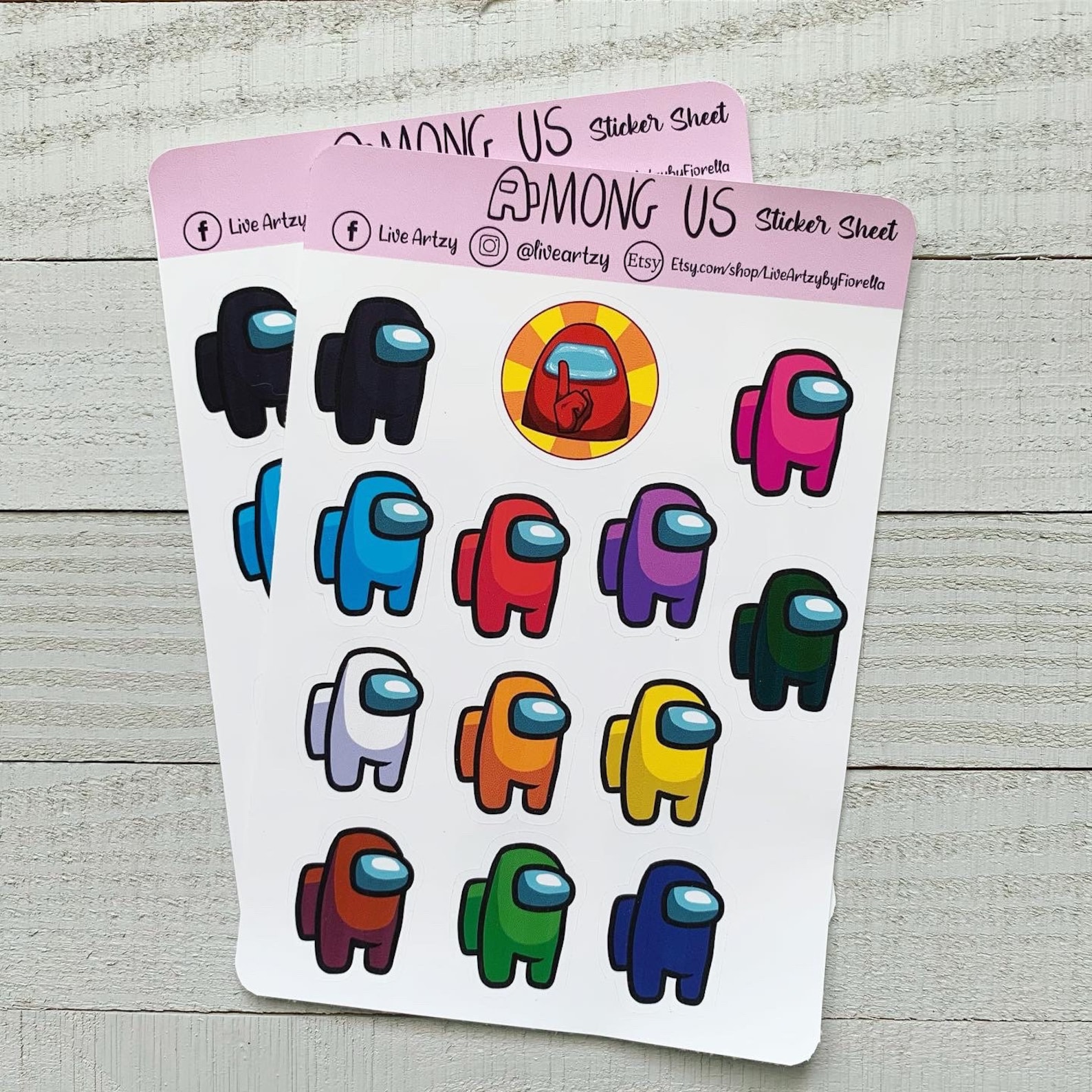 Among Us Sticker Sheet Stickers Video Game Fan Art | Etsy