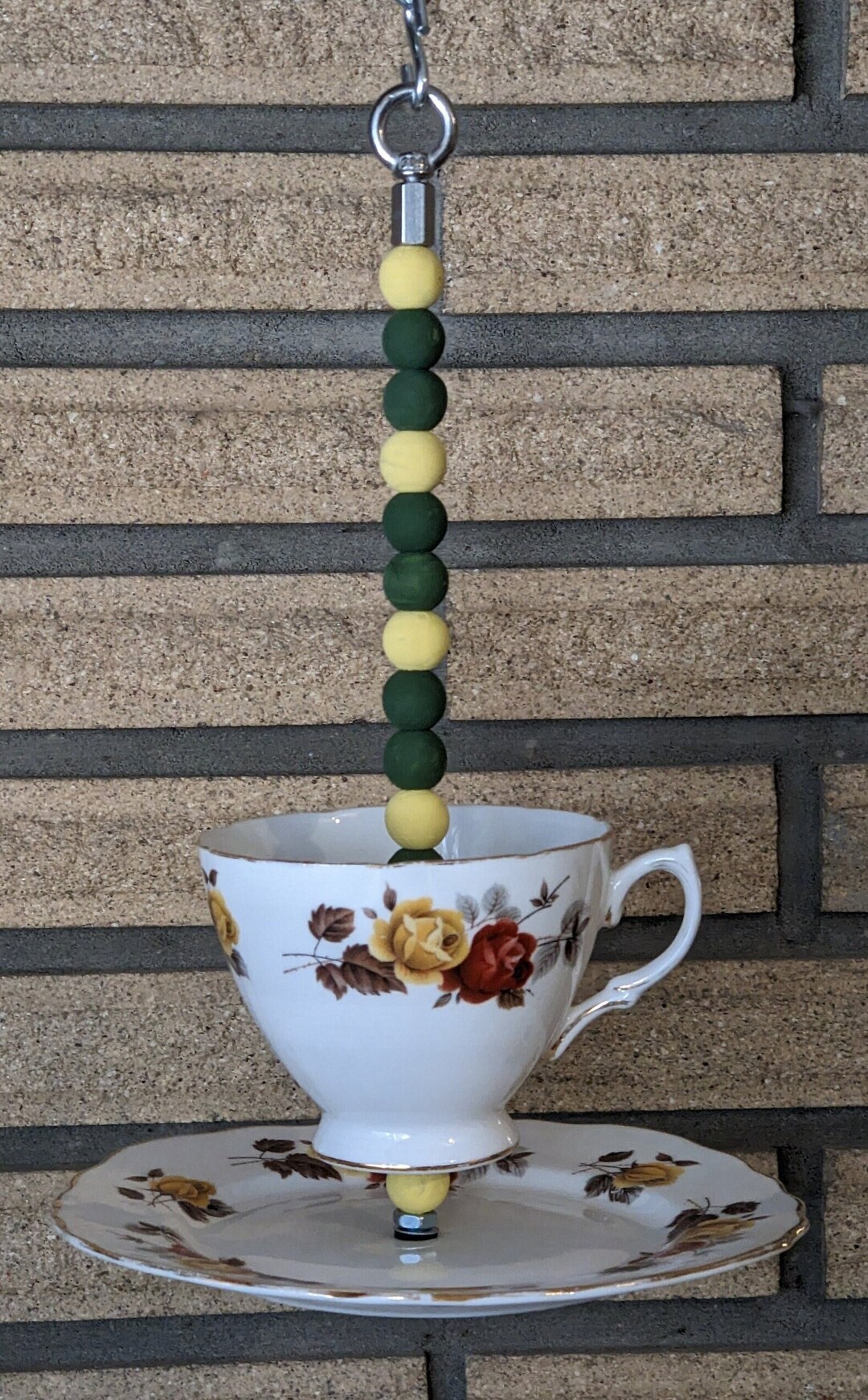 Upcycled Flowers Yellow Roses Teacup and Saucer Bird Feeder handmade - Etsy